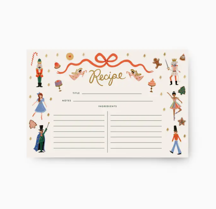Pack of 12 Nutcracker Recipe Cards – THE PASTA MARKET